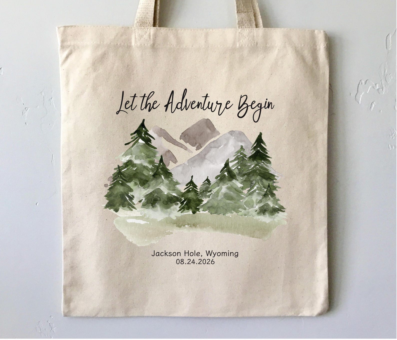 Mountain Wedding Welcome Tote Bag, Let the Adventure Begin - Etsy