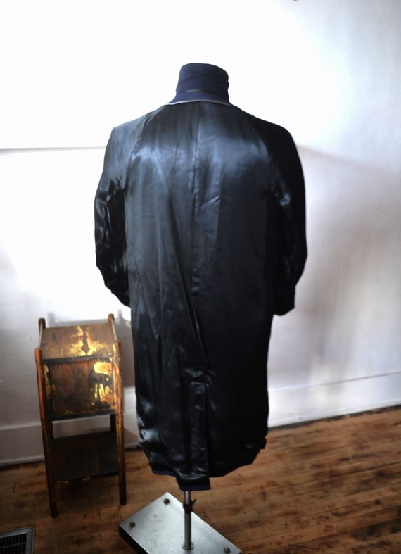 Sherpa Lined Gabardine Overcoat/50's Below Knee Leng… - Gem