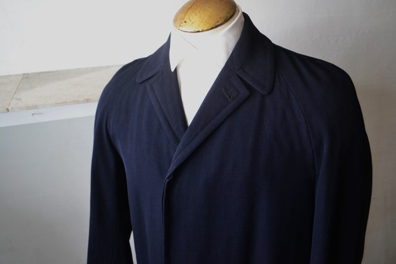 Sherpa Lined Gabardine Overcoat/50's Below Knee Leng… - Gem