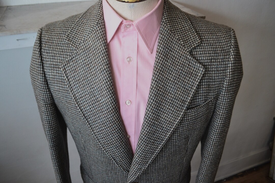 Harris Tweed Barleycorn Sport Coat/ Men's 1960's Sport Jacket/ Harris Tweed Scottish Wool/ Size ...