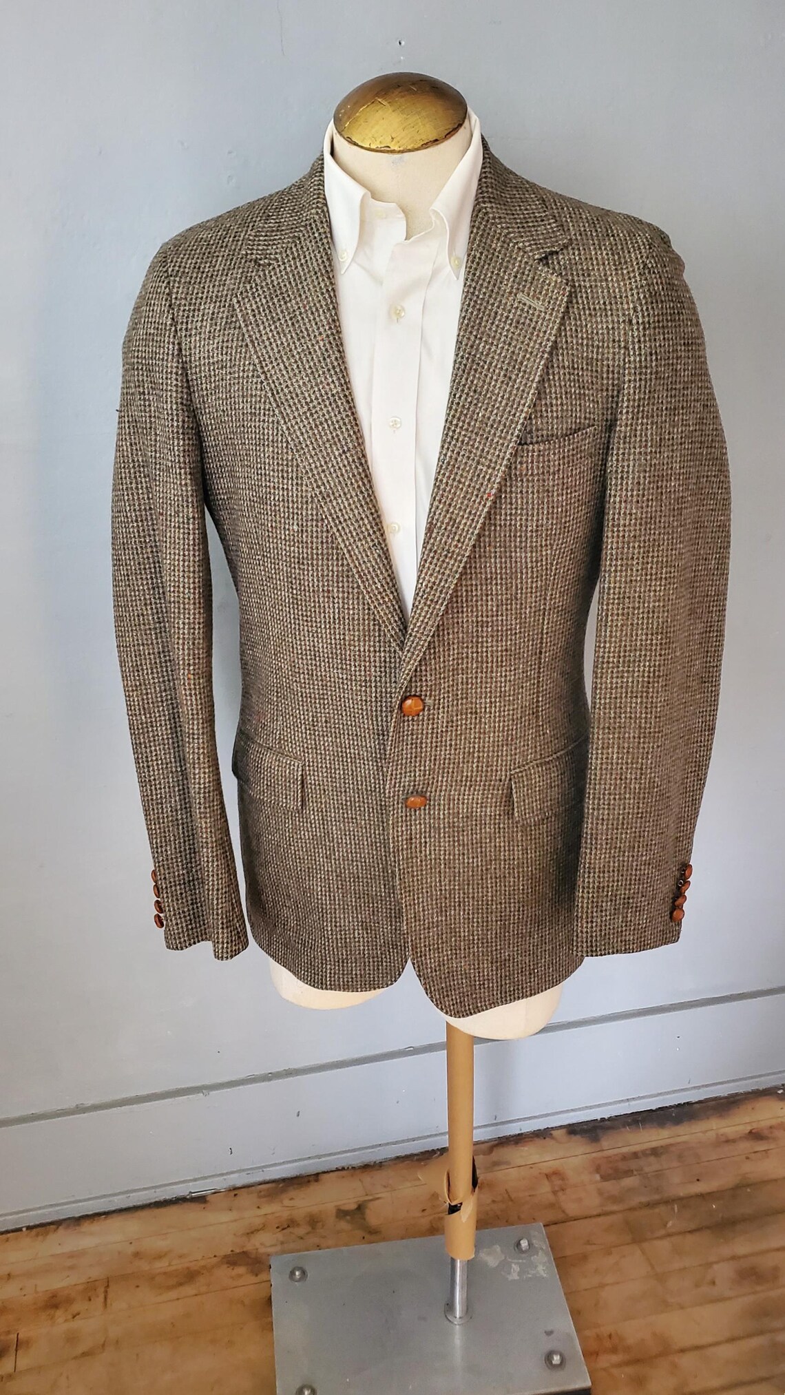 Vintage Barleycorn Tweed Sport Jacket/ Mens Size 42 Sport Coat/ Wool ...