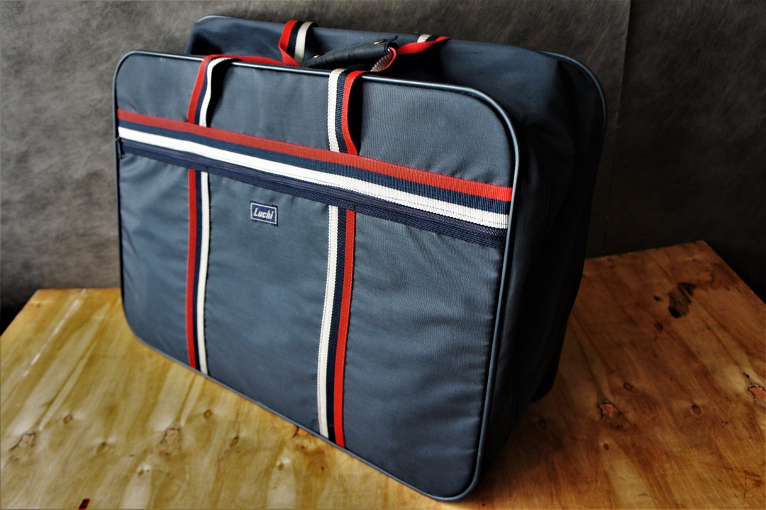 Vintage Nylon Luchi Bag/ Soft Side Luggage/ 1970s Suitcase/ Garment Bag ...