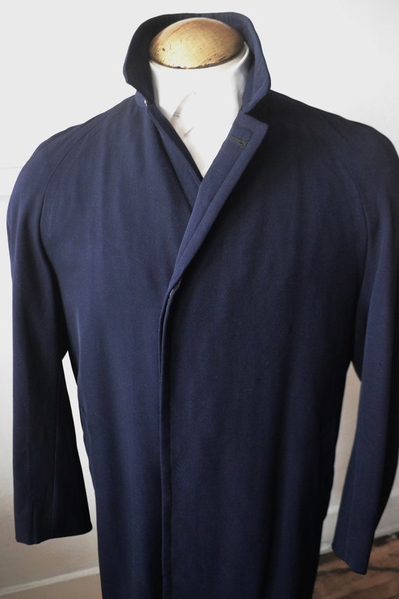 Sherpa Lined Gabardine Overcoat/50's Below Knee Leng… - Gem