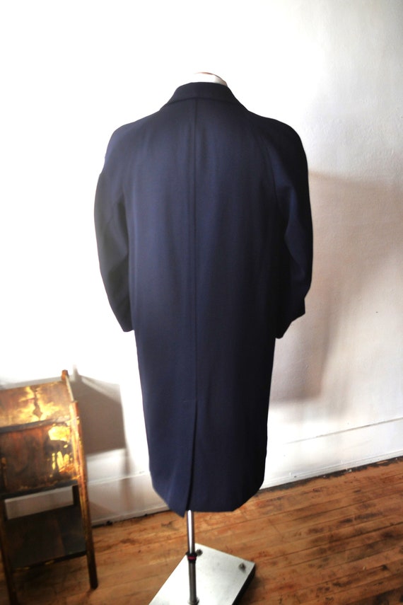 Sherpa Lined Gabardine Overcoat/50's Below Knee Leng… - Gem