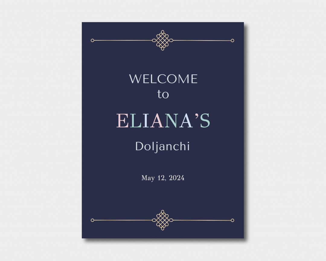 Birthday Welcome Sign, Korean First Birthday Welcome Sign, Doljanchi ...