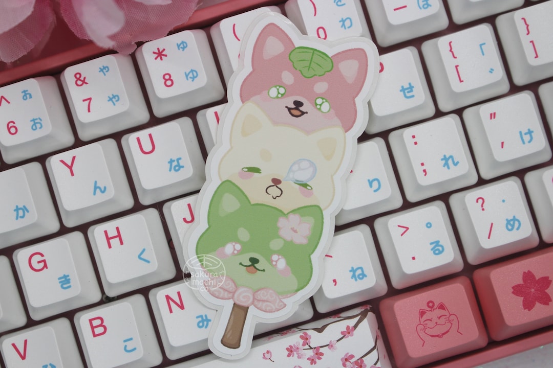 Cute Hanami Shiba Inu Dango Sticker | Kawaii Japanese Dog Sticker ...