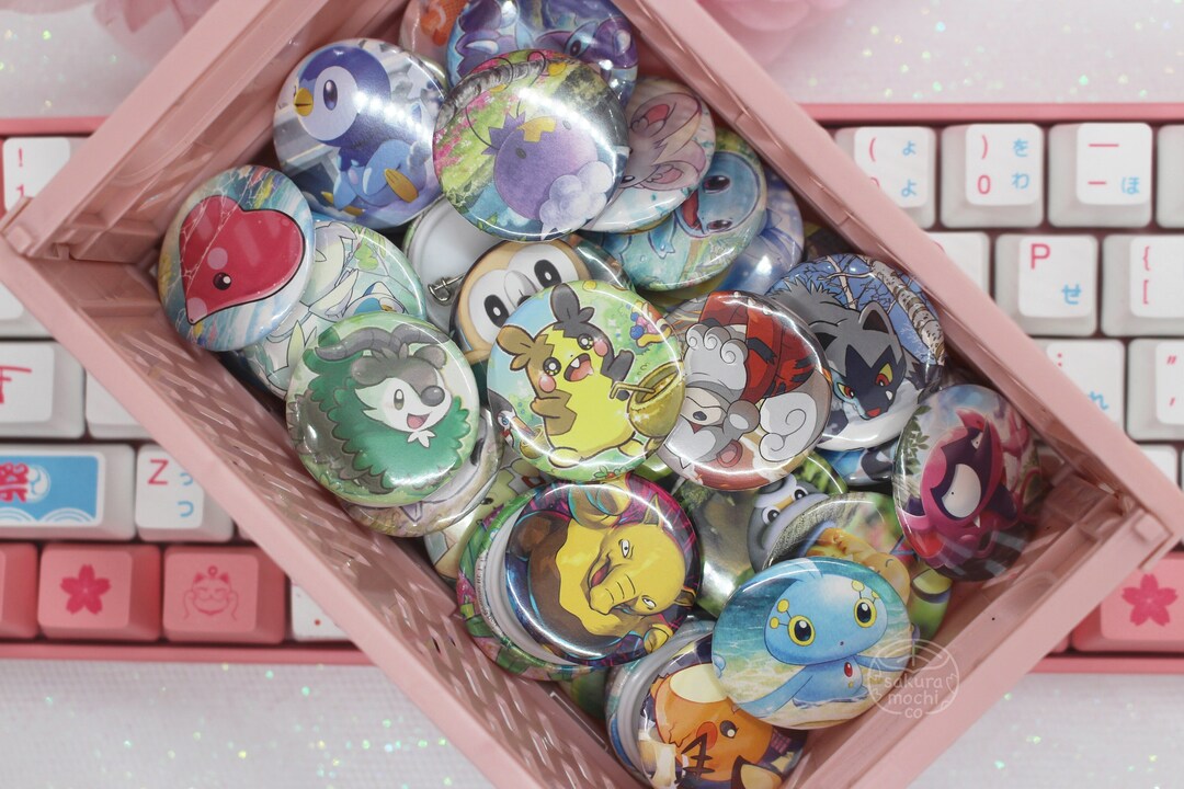 Poke Card Buttons | 1.25in Cute Video Game Pinback Button Badge ...
