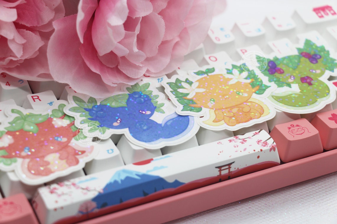 Fruity Axolotl Holo Stickers | Cute Animal Stickers | Laptop Decal ...