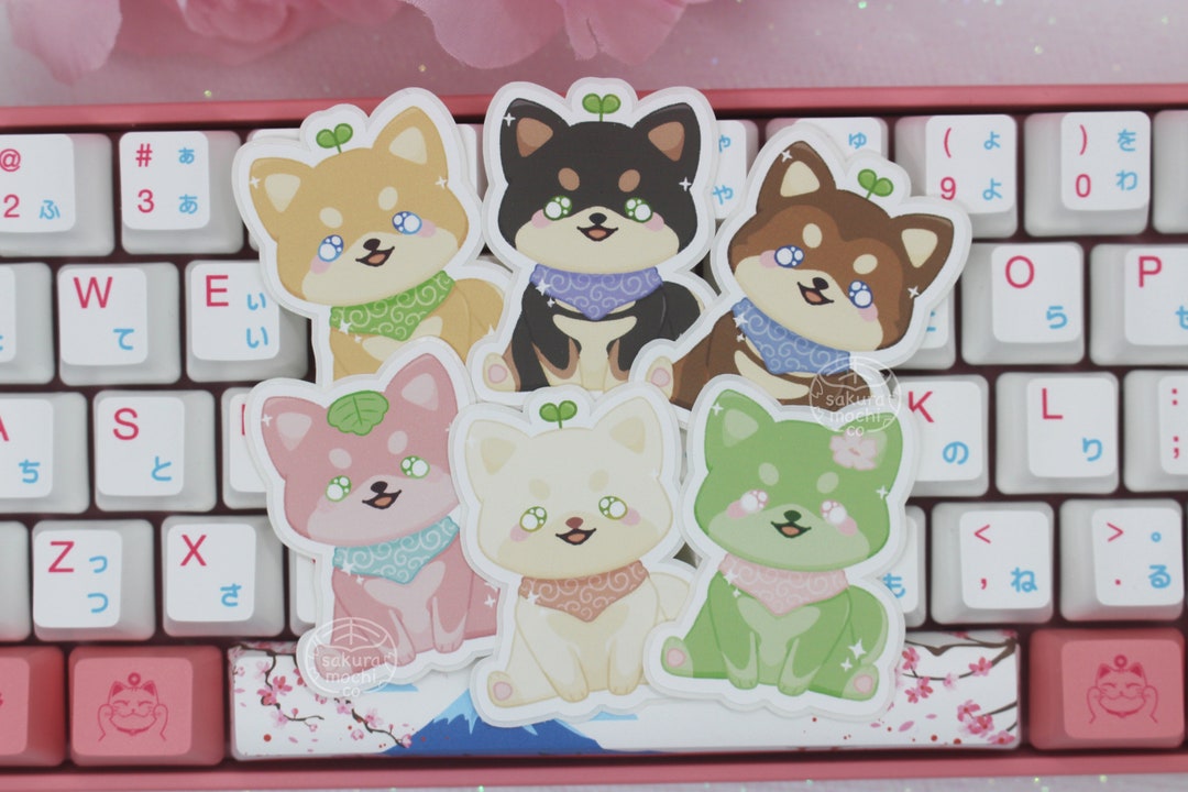 Mini Cute Sitting Shiba Inu Sticker Pack | Kawaii Japanese Dog Stickers ...