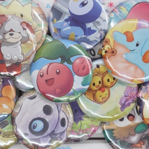 Pokmon Card Buttons 1.25in Cute Video Game Pinback Button Badge Kawaii ...