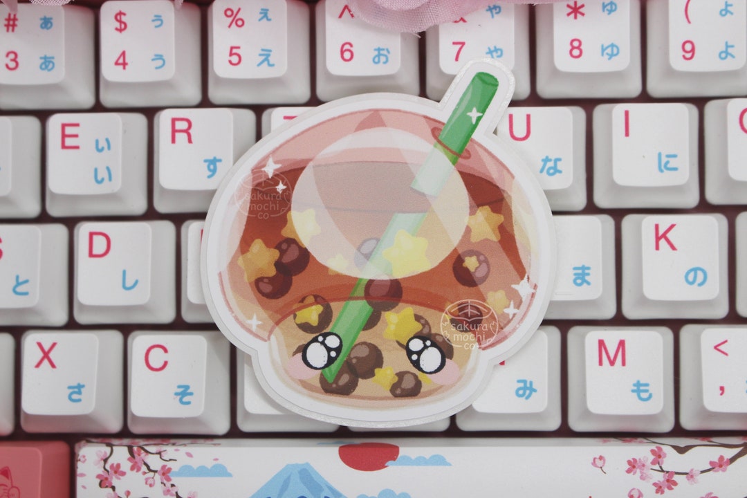 Mushroom Boba Tea Stickers | Kawaii Bubble Tea Stickers | Cute Anime ...