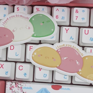 I Love You so Mochi Sticker | Japanese Food Sticker | Cute Food Sticker ...