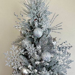 Silver Christmas Tree Kit, Christmas Tree Kit, Tree Decorations, Silver ...