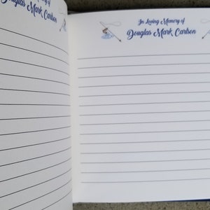 Fishing Funeral Guest Book - Personalized W/ Name & Dates- Celebration ...