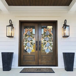 Large Hydrangea Swag; Lamb’s Ear, Eucalyptus & Pampas Swag, Hygrangea ...