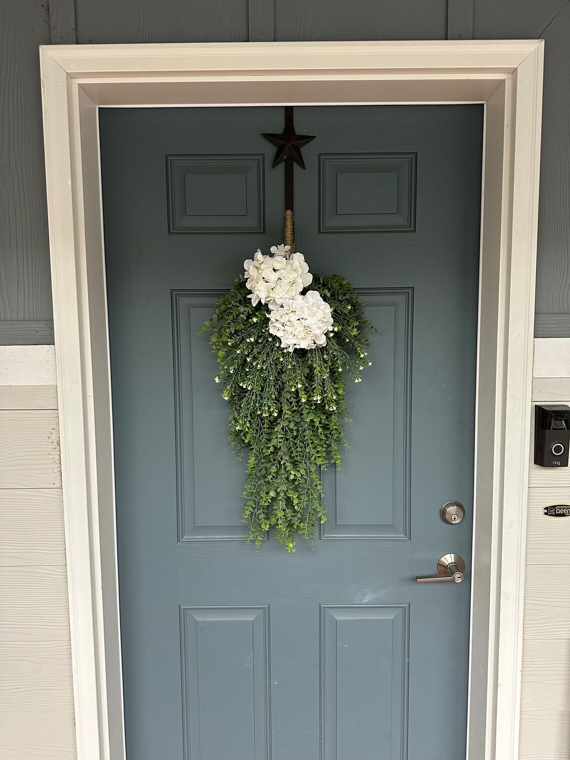 Large Hydrangea Swag; Eucalyptus Swag, Hydrangea Swag, Beach Swag ...