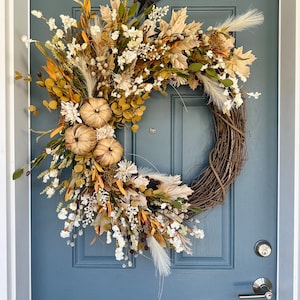Extra Large Fall Wreath, Pumpkin Wreath, Fall Grapevine, Everyday ...