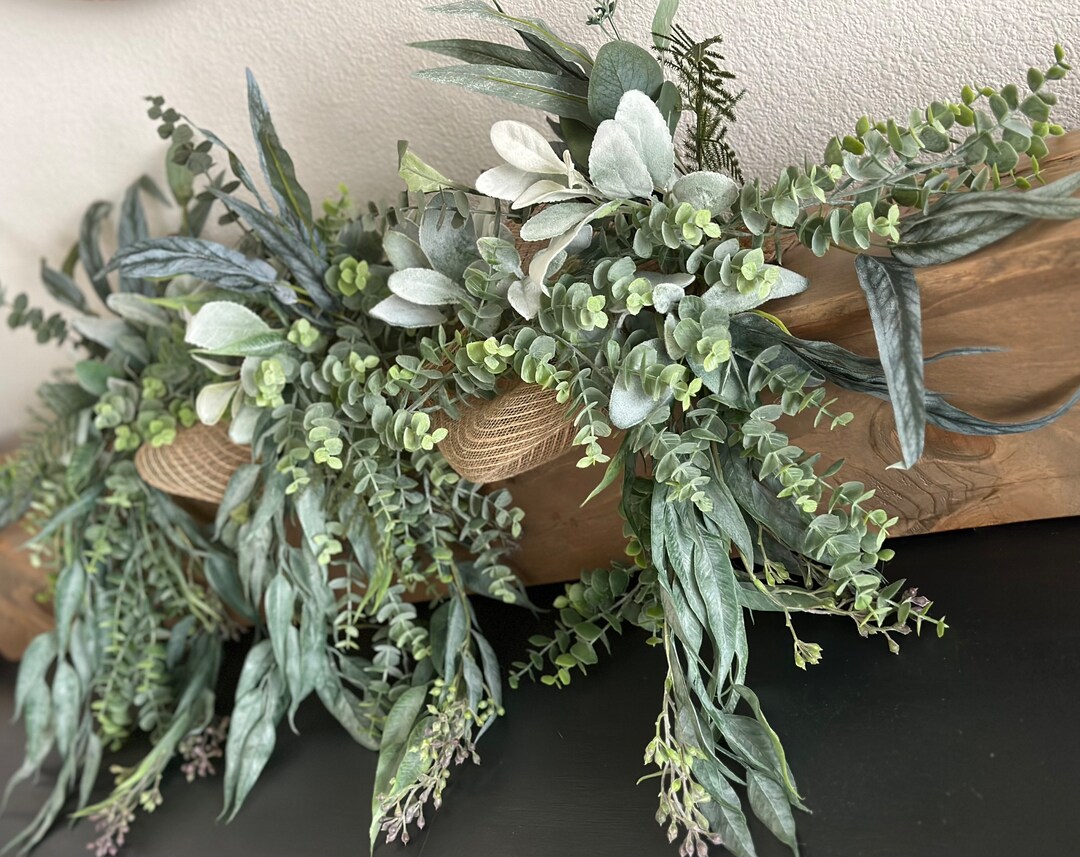 Luxurious Eucalyptus Garland, Mantel Garland, Lighted Garland, Draping ...