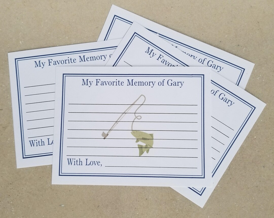 My Favorite Memory Cards- 4x5.5" - Fishing Celebration of Life ...