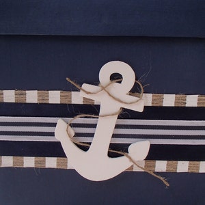 Nautical Card Box Navy Blue With Anchor your Choice of - Etsy
