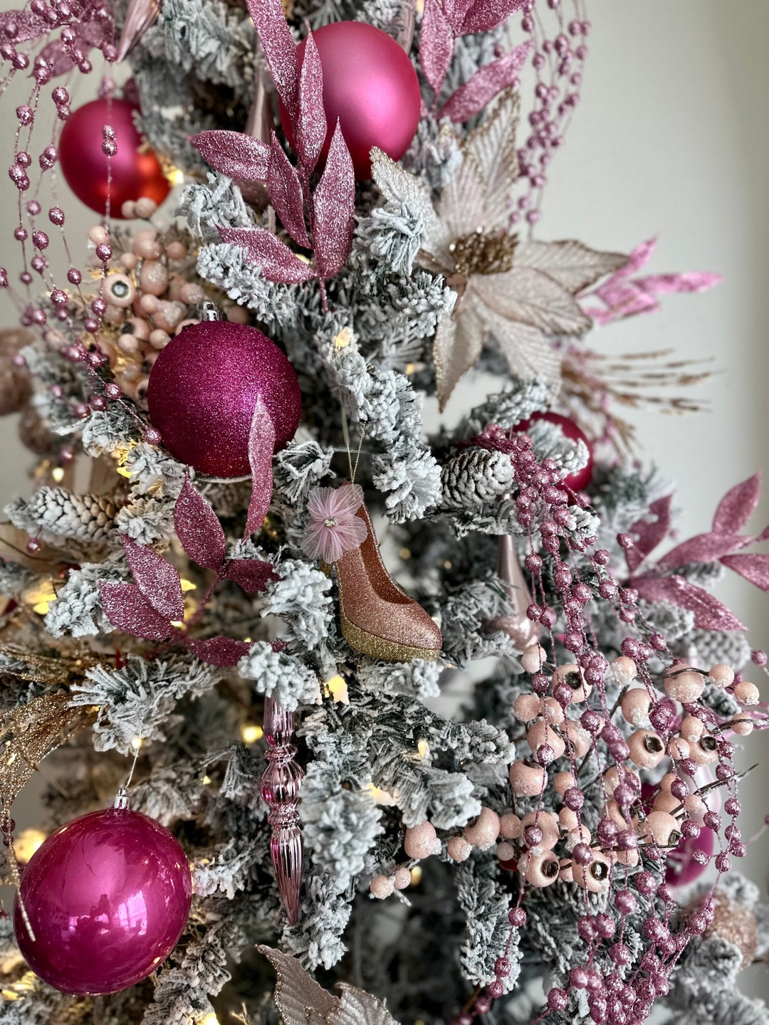 Pink and gold christmas decor store
