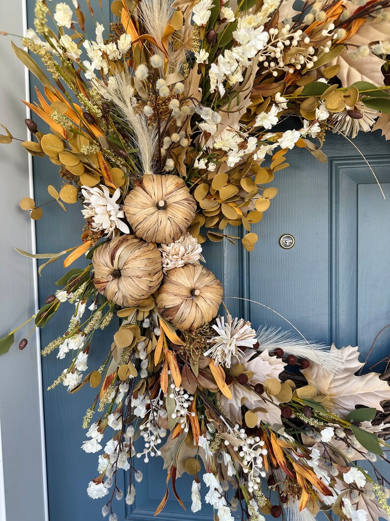 Extra Large Fall Wreath, Pumpkin Wreath, Fall Grapevine, Everyday ...