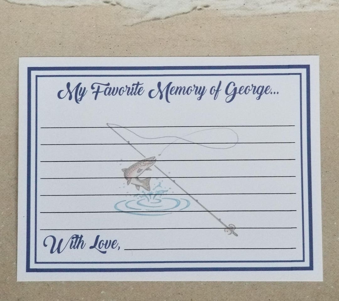 My Favorite Memory Cards- 4x5.5" - Fishing Celebration of Life ...