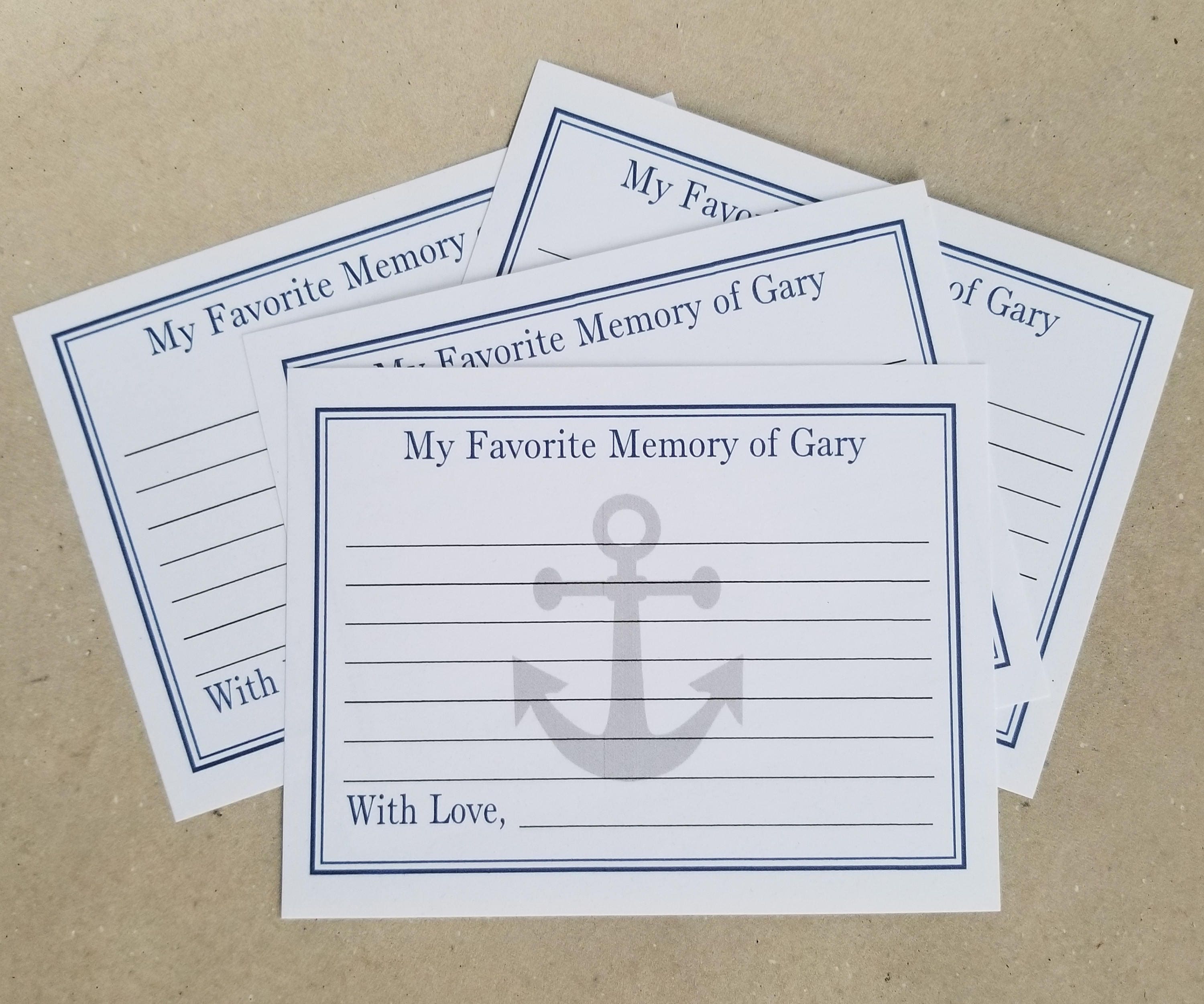 My Favorite Memory Cards 4x5 Anchor Nautical | Etsy