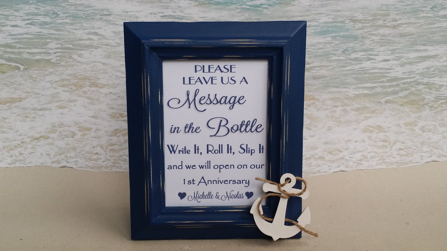 Framed Nautical Sign With Anchor 5x7 or 8x10 custom Sign - Etsy