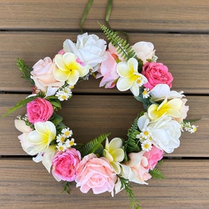 Large Forever Tropical Flower Crown - Adjustable Floral Crown W ...