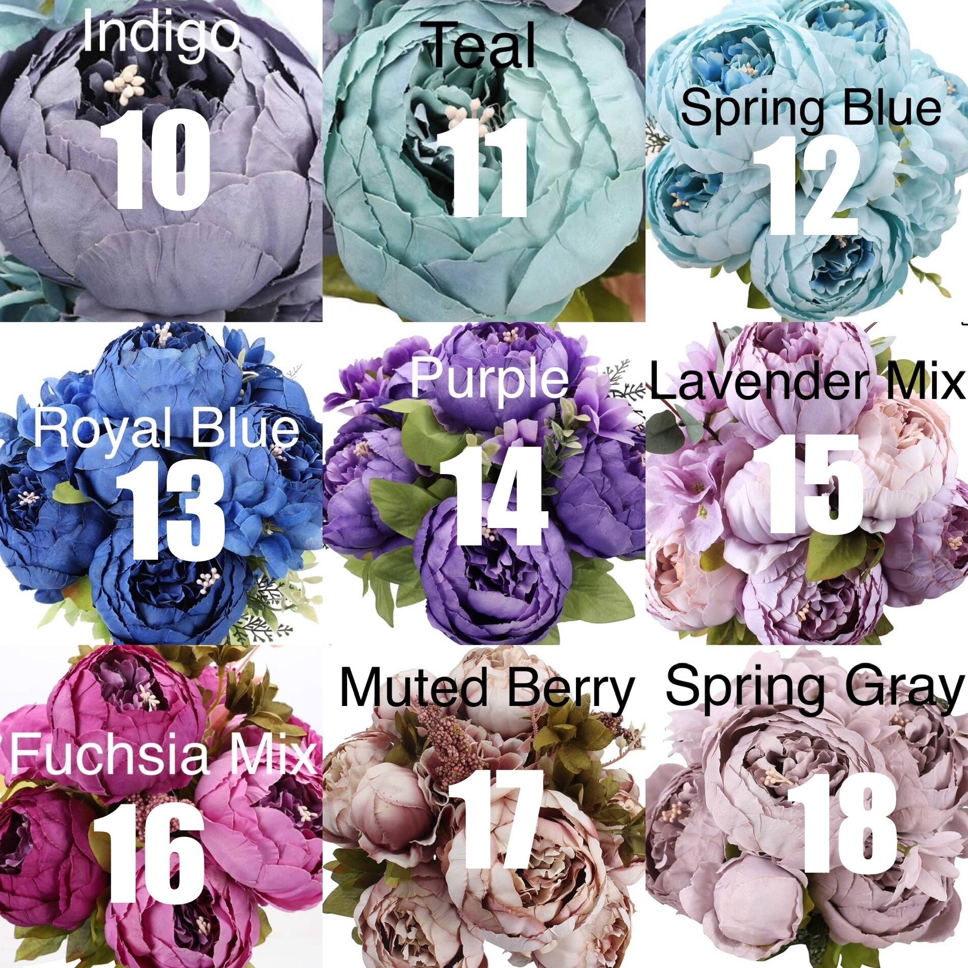 Peony & Lamb’s Ear Swag; Blue Peony Swag; Teardrop Door Hanger Spring ...