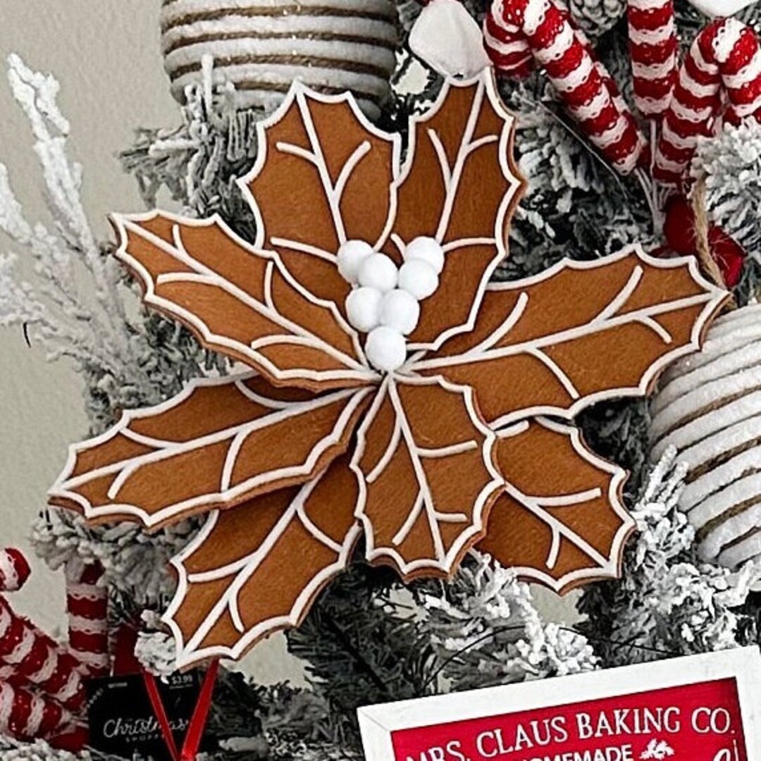 10” Gingerbread Poinsettias, Gingerbread Tree, Gingerbread Christmas ...