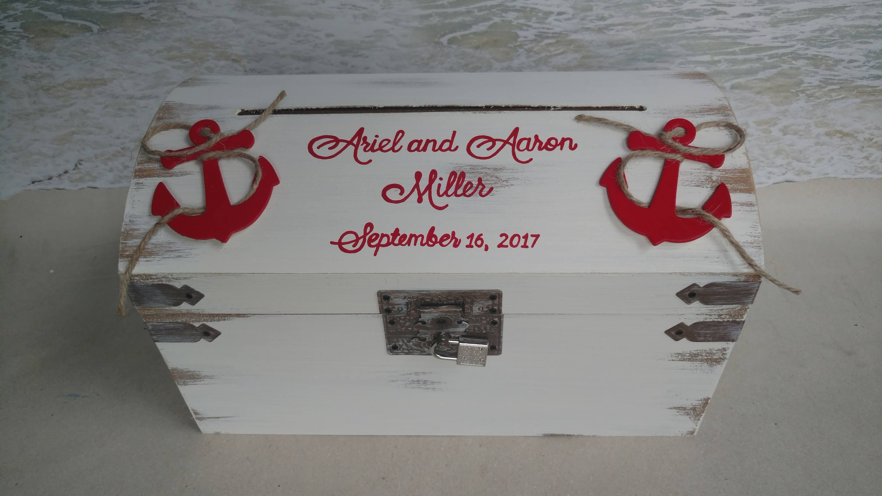 Rustic Custom Nautical Card Box wedding Shower Birthday | Etsy