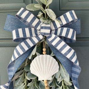 Shell & Lamb's Ear Beach Swag; Beach Swag; Beach Decoration; Lambs Ear ...