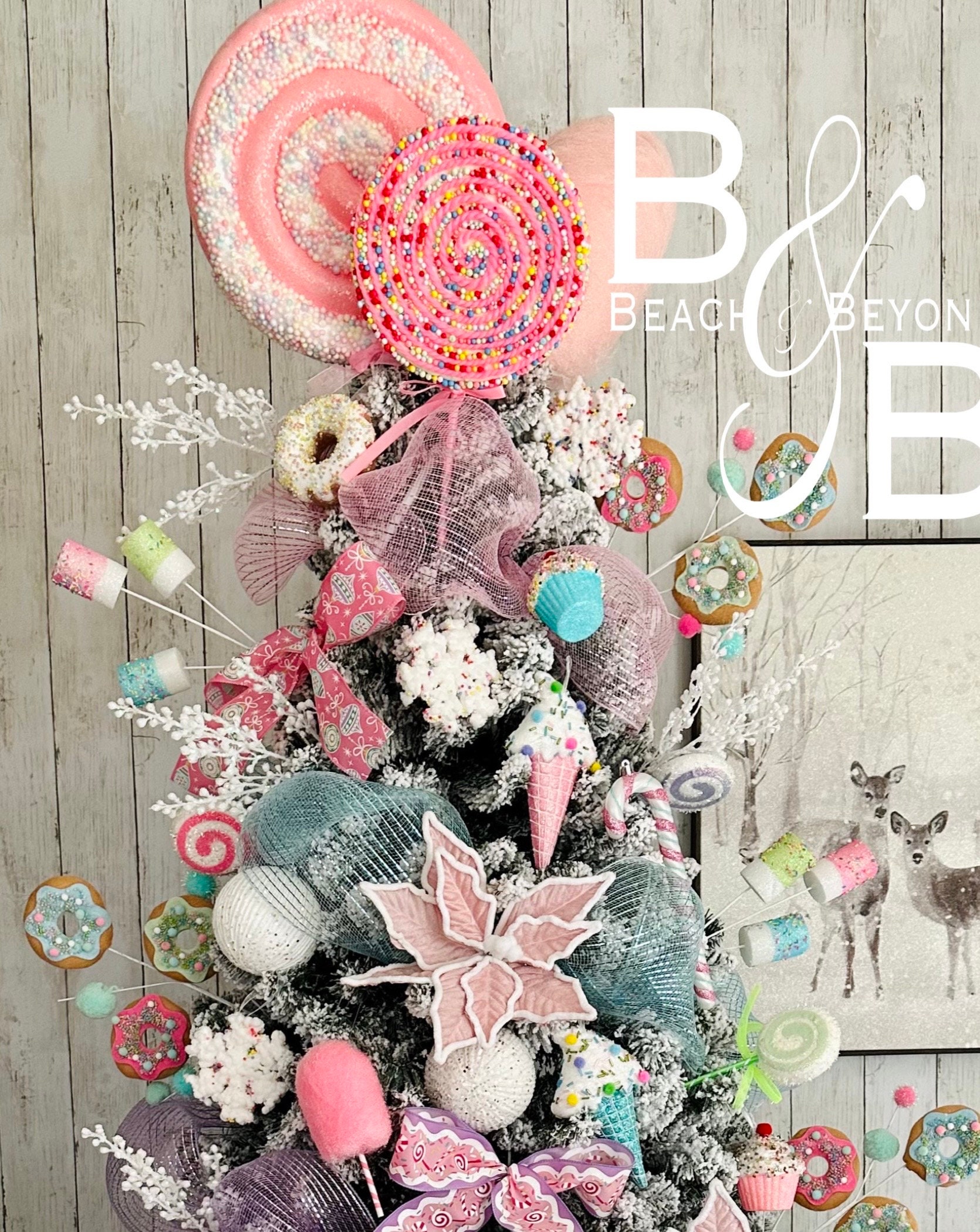 Tree Kit Candy Christmas, Pink Candy Christmas Tree, Tree Decorations ...