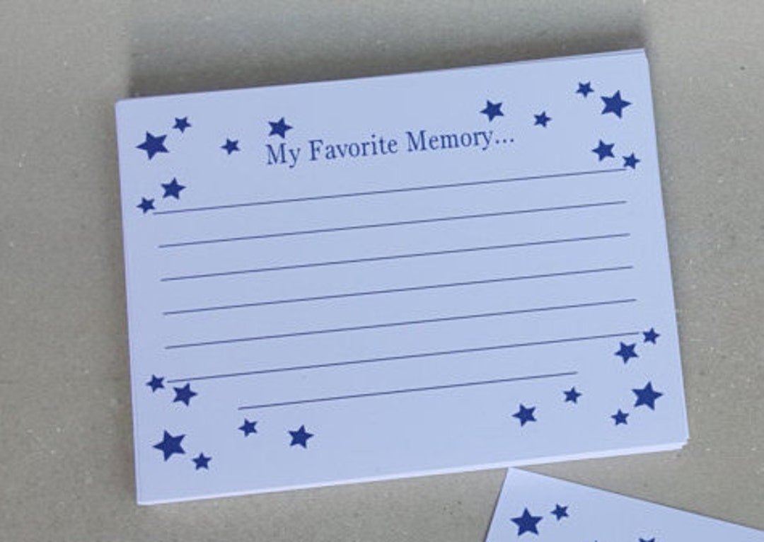My Favorite Memory Cards 4.25x5.5 Celebration of Life - Etsy