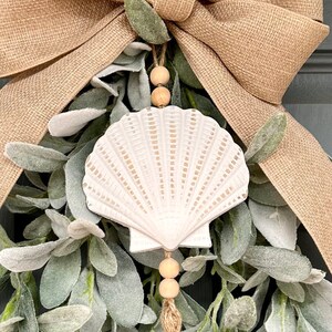 Shell & Lamb's Ear Beach Swag Beach Swag Beach Decoration Lambs Ear ...