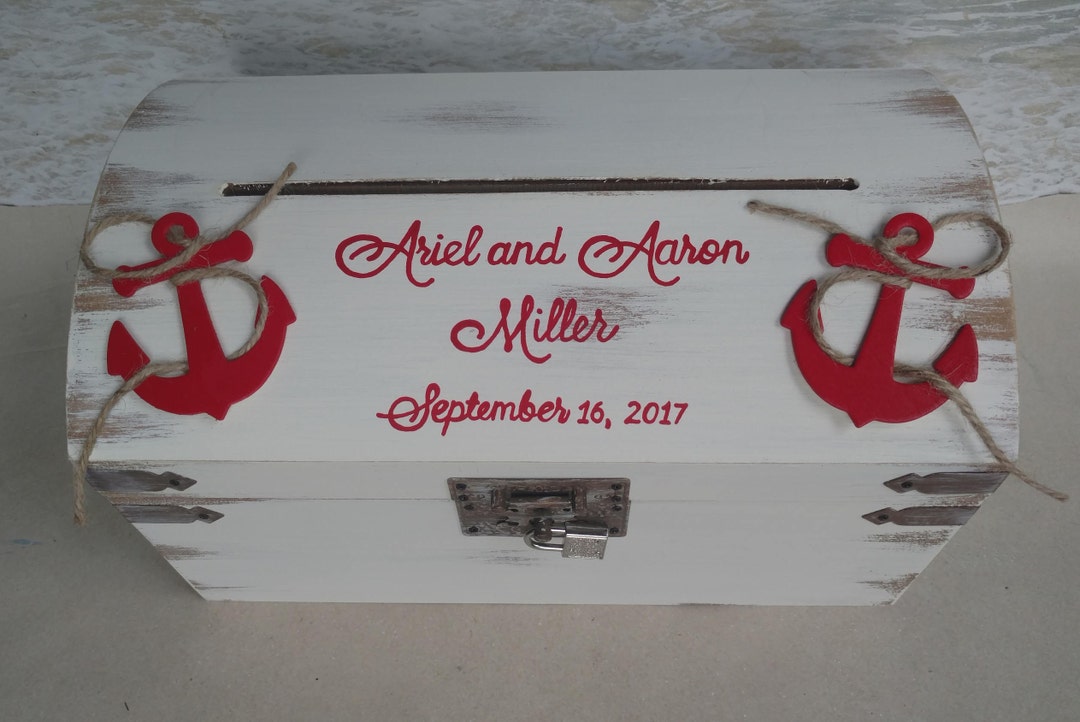 Rustic Custom Nautical Card Box wedding Shower Birthday - Etsy