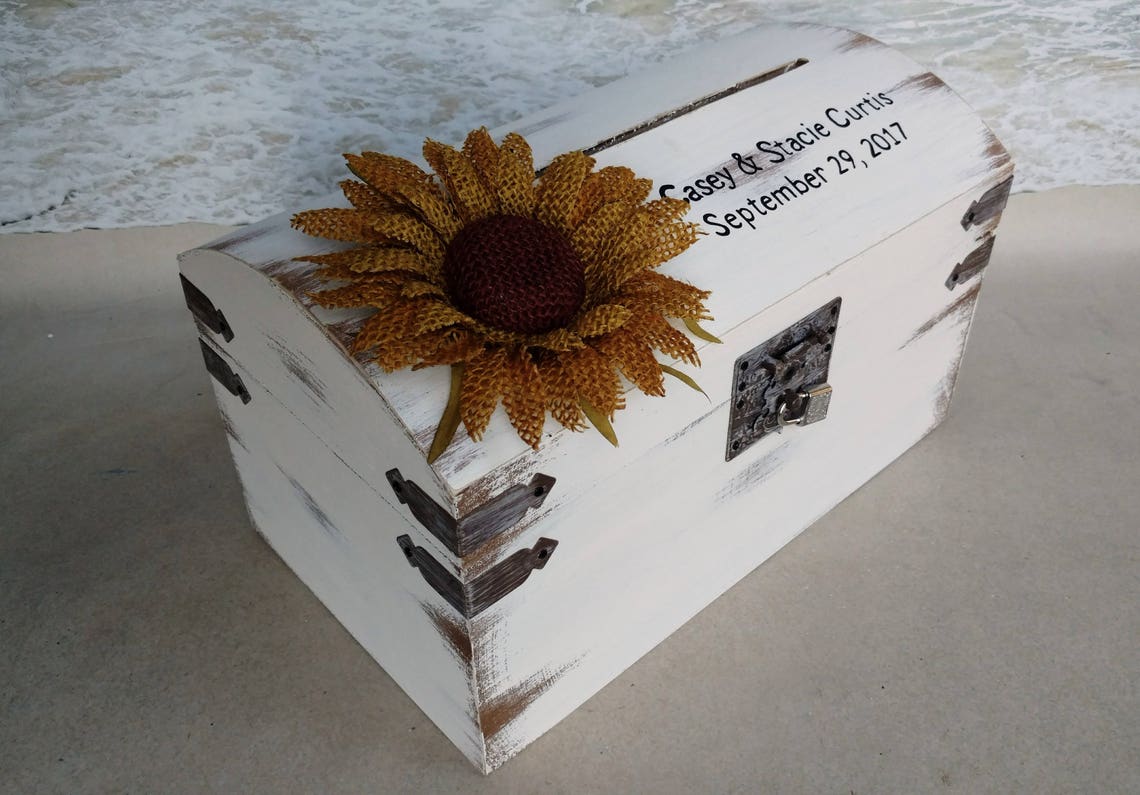 Rustic Sunflower Card Box Wedding Shower Birthday Etc | Etsy