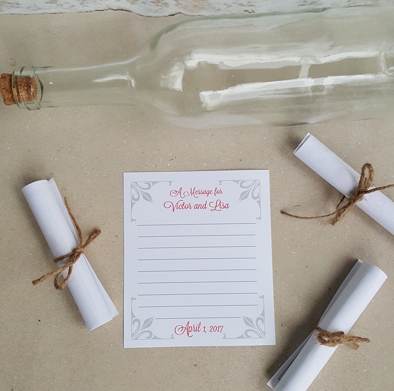 Custom Message in a Bottle Sheets choice of Colors & - Etsy