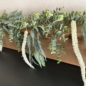 Draping Eucalyptus Garland, Mantel Garland, Lighted Garland, Eucalyptus ...