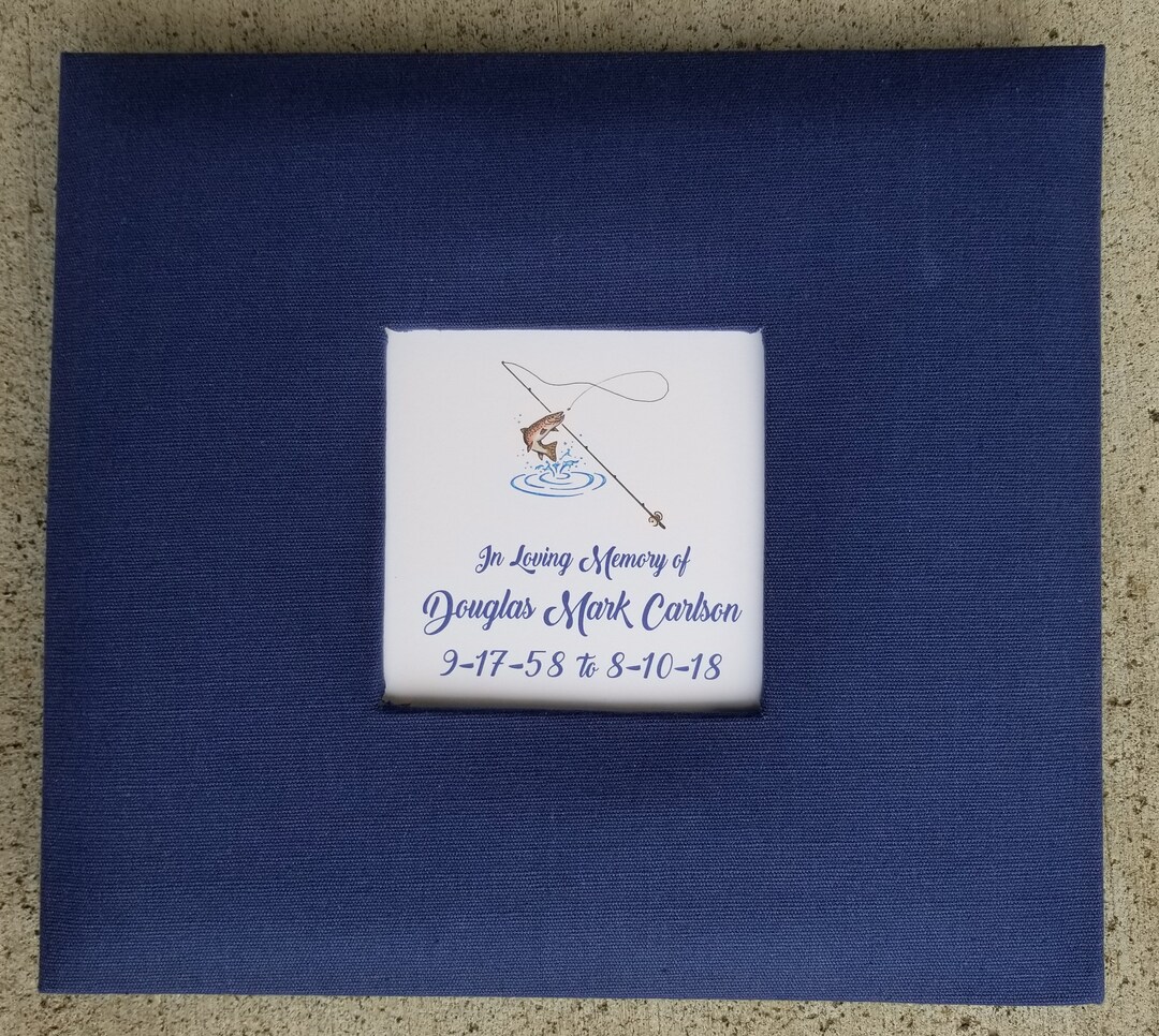 Fishing Funeral Guest Book - Personalized W/ Name & Dates- Celebration ...