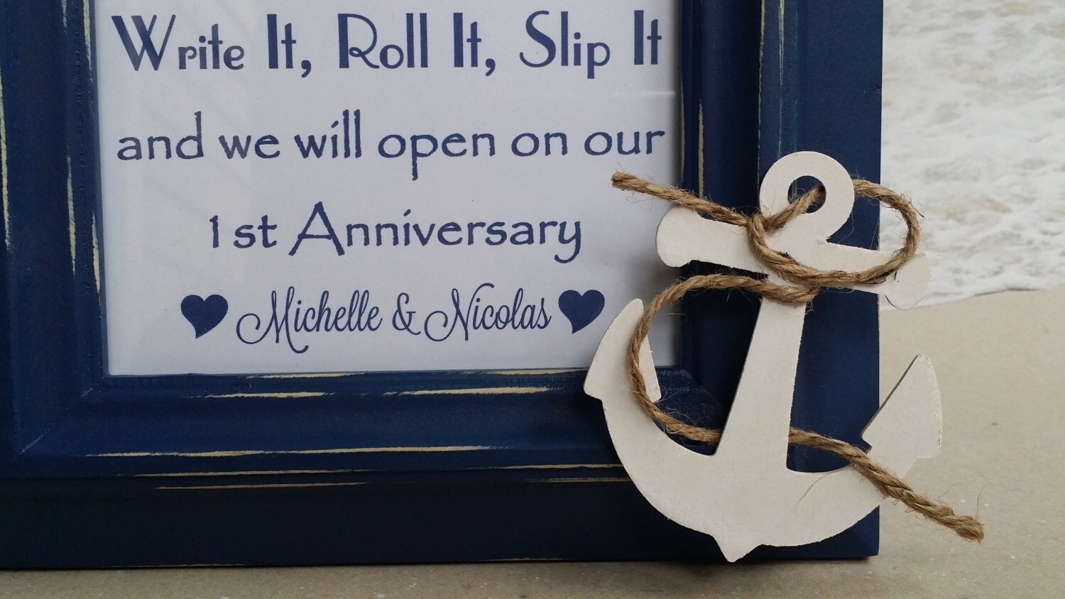 Framed Nautical Sign With Anchor 5x7 or 8x10 custom Sign - Etsy