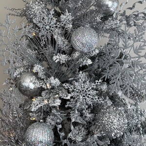 Silver Christmas Tree Kit, Christmas Tree Kit, Tree Decorations, Silver ...
