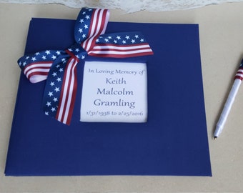 Fishing Funeral Guest Book Personalized W/ Name & Dates | Etsy