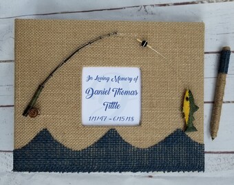 Fishing Funeral Guest Book Personalized W/ Name & Dates | Etsy