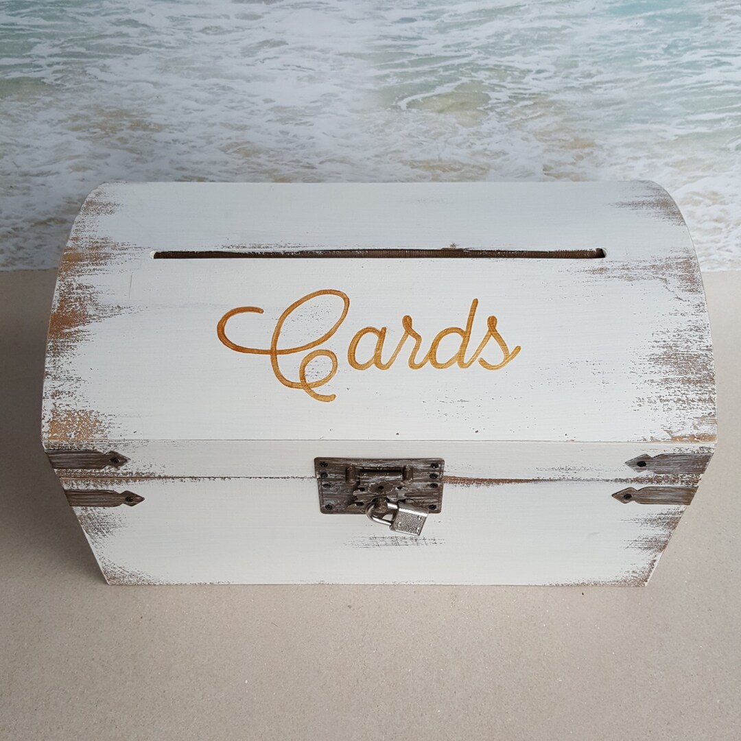 Rustic Card Box - Choice of Wording & Color- (wedding, Shower, Birthday ...
