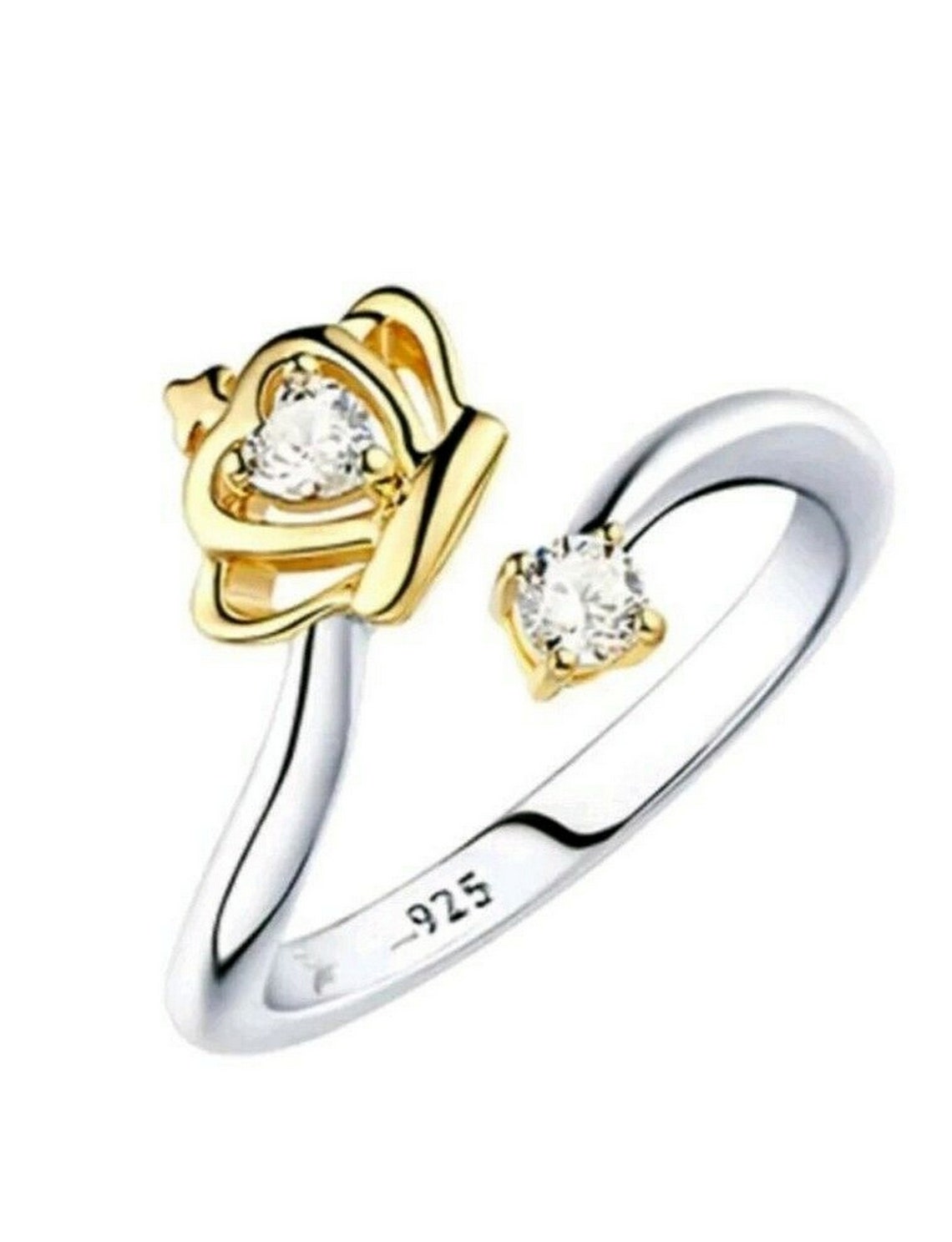 Vintage 925 Silber Ring Krone Vergoldet mit Strass Steinen - Etsy.de