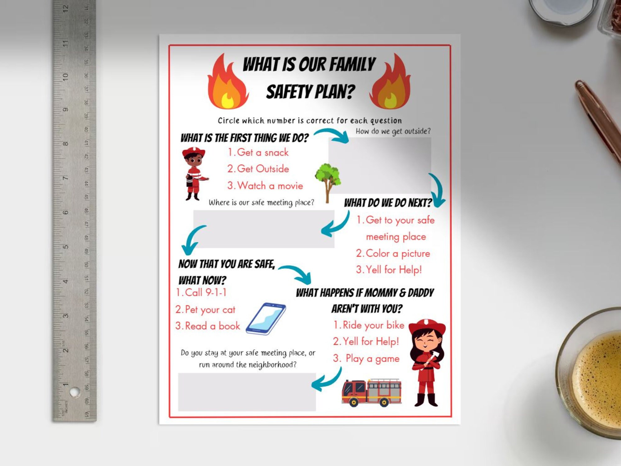 Fire Safety Worksheet, Homeschool Fire Safety, Homeschool Worksheets ...