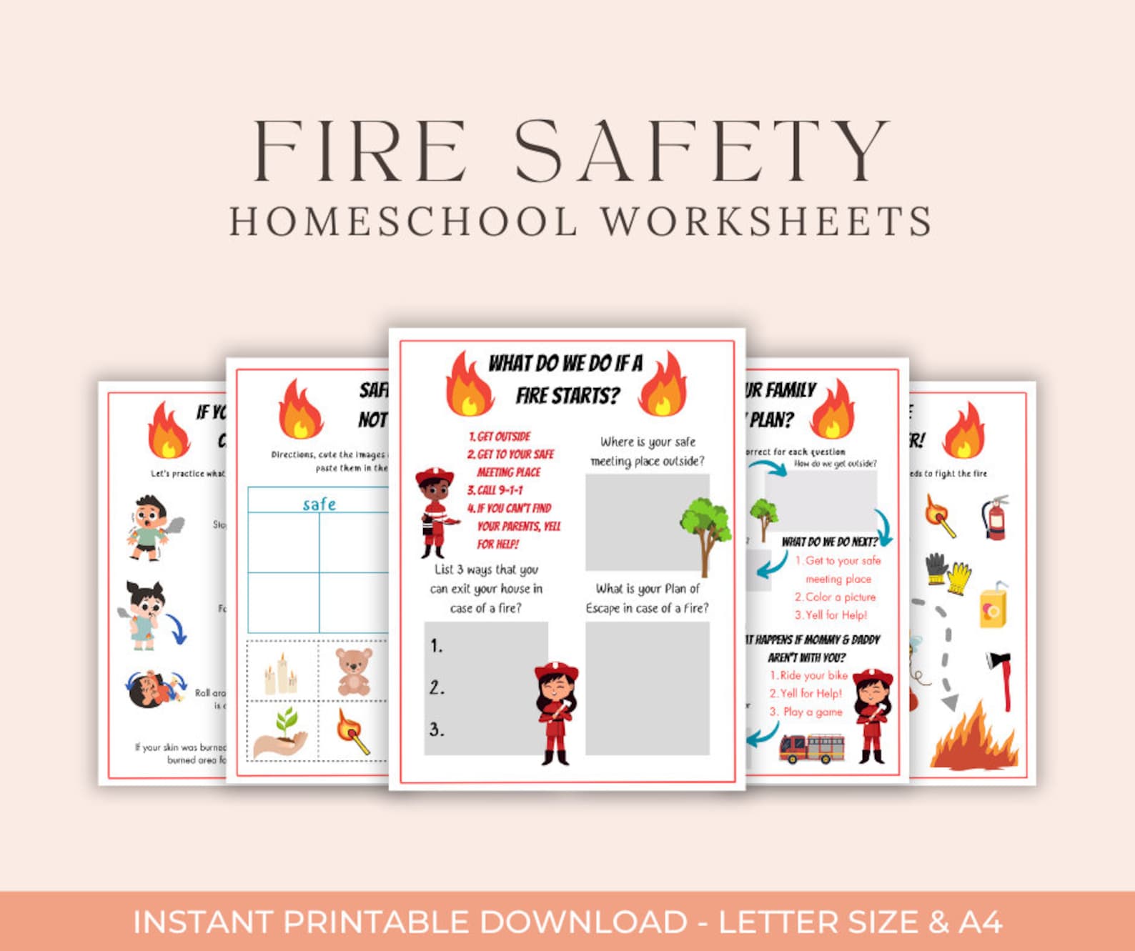 Fire Safety Worksheet, Homeschool Fire Safety, Homeschool Worksheets ...